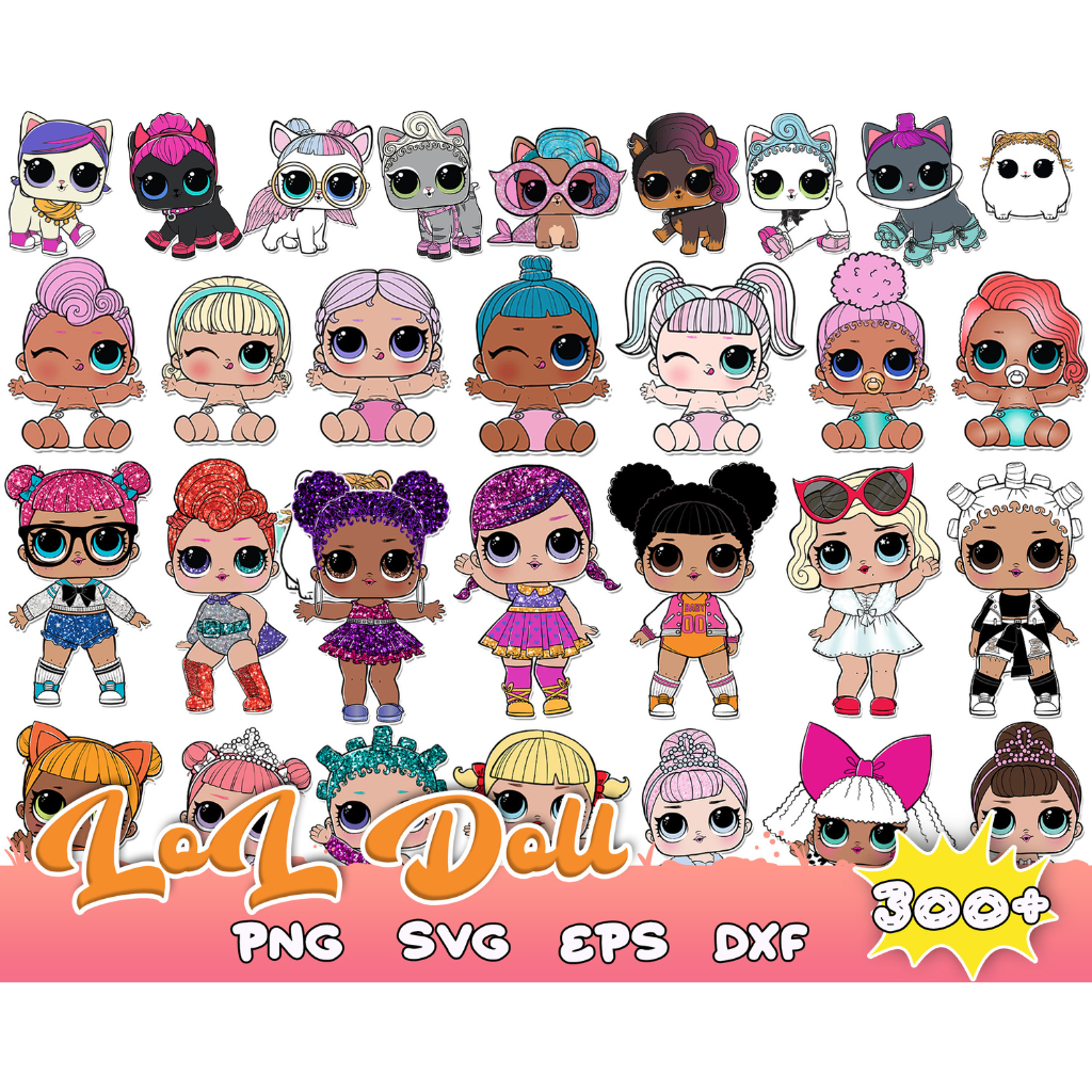 Lol Doll Mega Bundle Svg, Lol Surprise Dolls Svg, Lol Dolls | Inspire ...
