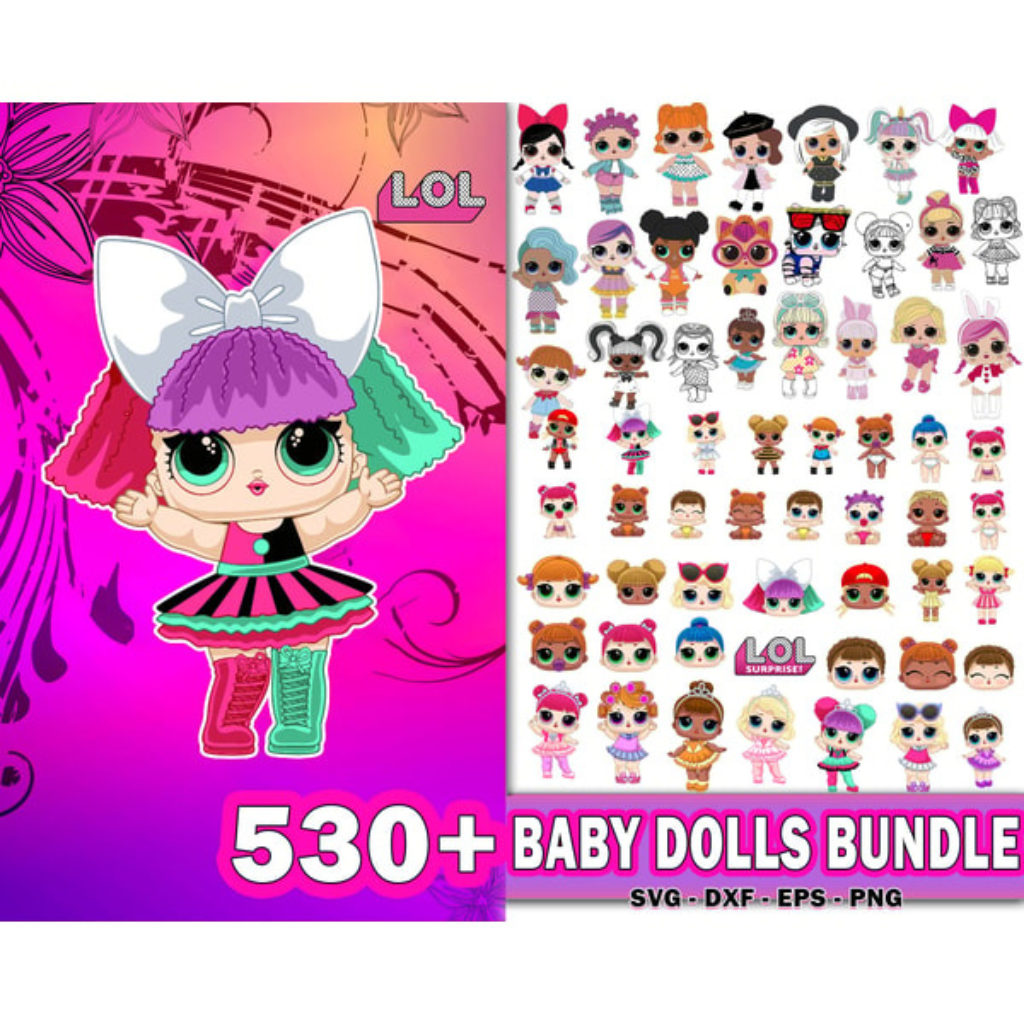 Lol Doll Mega Bundle Svg, Lol Surprise Dolls Svg, Lol Dolls | Inspire ...