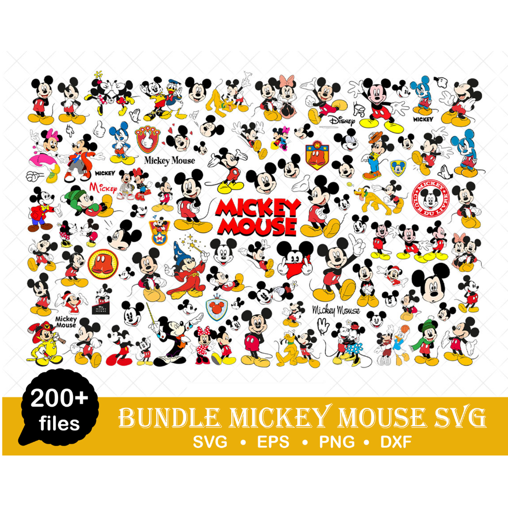 200 Mickey Mouse SVG bundle, Mickey Mouse png, Mickey Mouse - Inspire ...