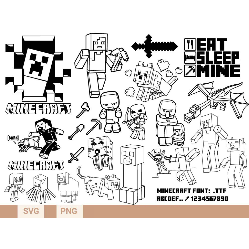 Minecraft Bundle SVG, Minecraft birthday svg, Minecraft part - Inspire ...