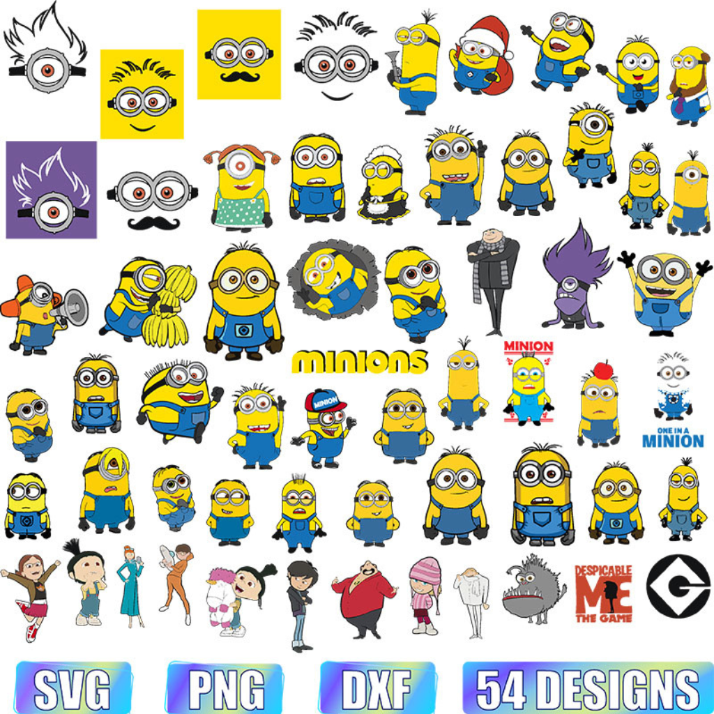 328 Minions Svg Bundle, Minions Faces SVG Vector Bundle, Min - Inspire ...