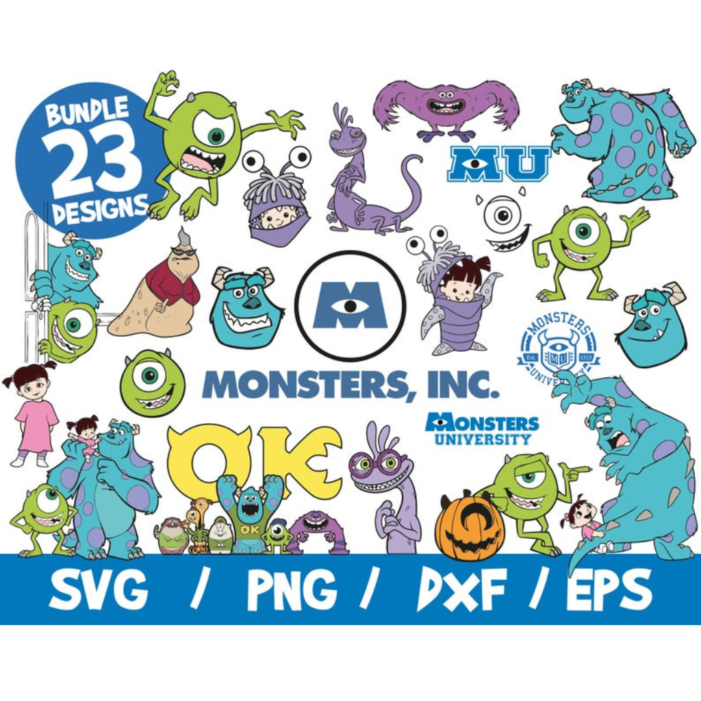 Monsters Inc SVG Bundle, Monsters Inc PNG, Monsters Inc Logo | Inspire ...