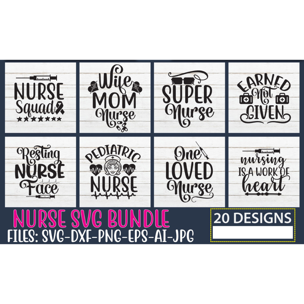Nurse SVG bundle design, Nurse Badge Reel Designs, Nurse Bun | Inspire ...