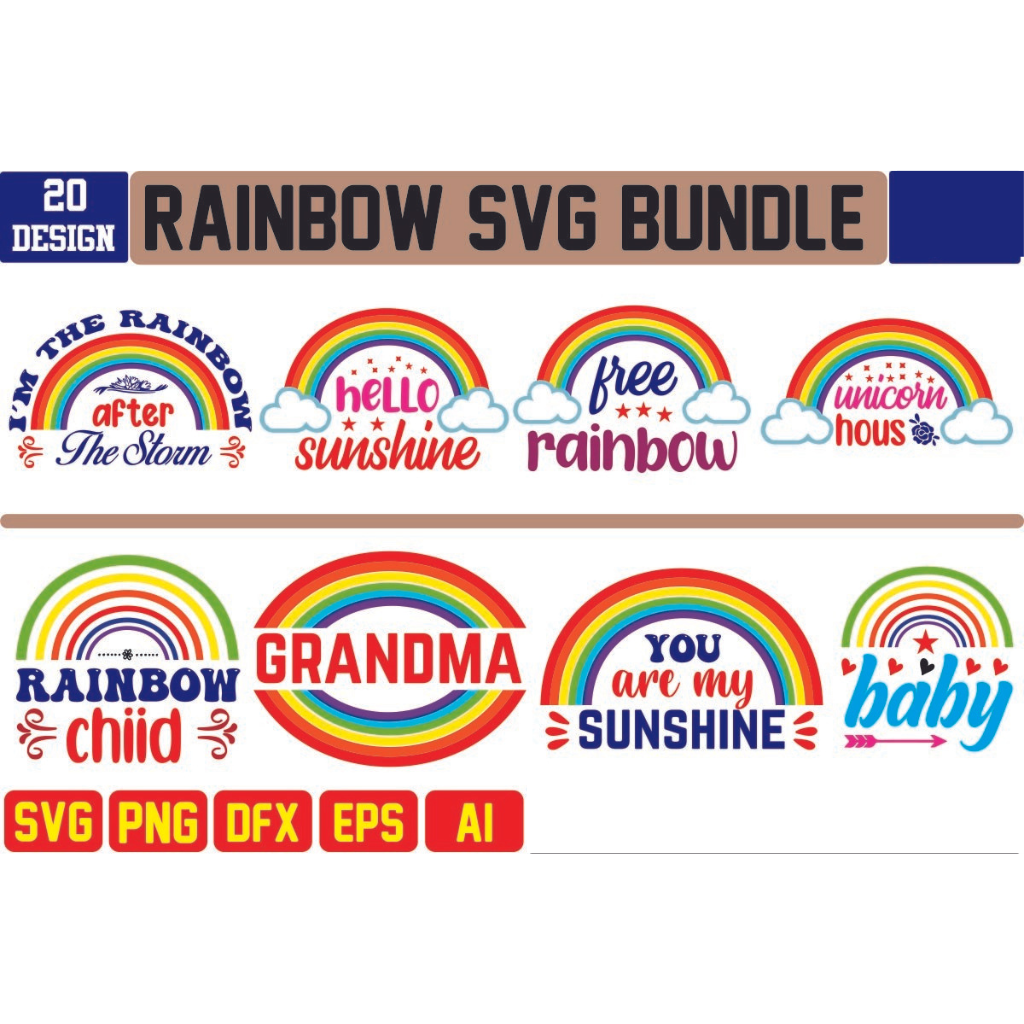 Boho rainbow svg bundle,Rainbows svg cut file,Boho Rainbow s | Inspire ...