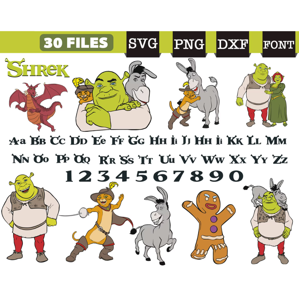 Shrek silhouette svg Shrek svg bundle Shrek svg Puss in boot | Inspire ...