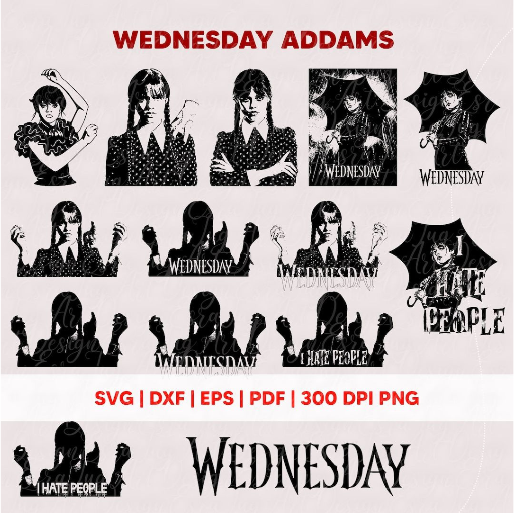 Wednesday Addams Svg, Wednesday Svg, The Addams Family Svg, | Inspire ...