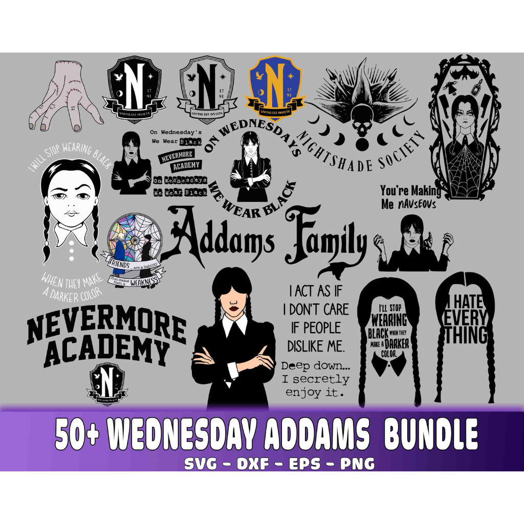 Wednesday Addams Svg, Wednesday Svg, The Addams Family Svg, - Inspire ...