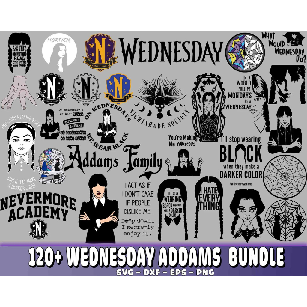 Wednesday Addams Svg, Wednesday Svg, The Addams Family Svg, | Inspire ...