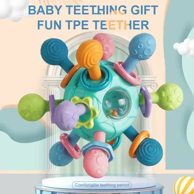 Baby Teething Rattle Ball – 0-12 Months Toy | Inspire Uplift
