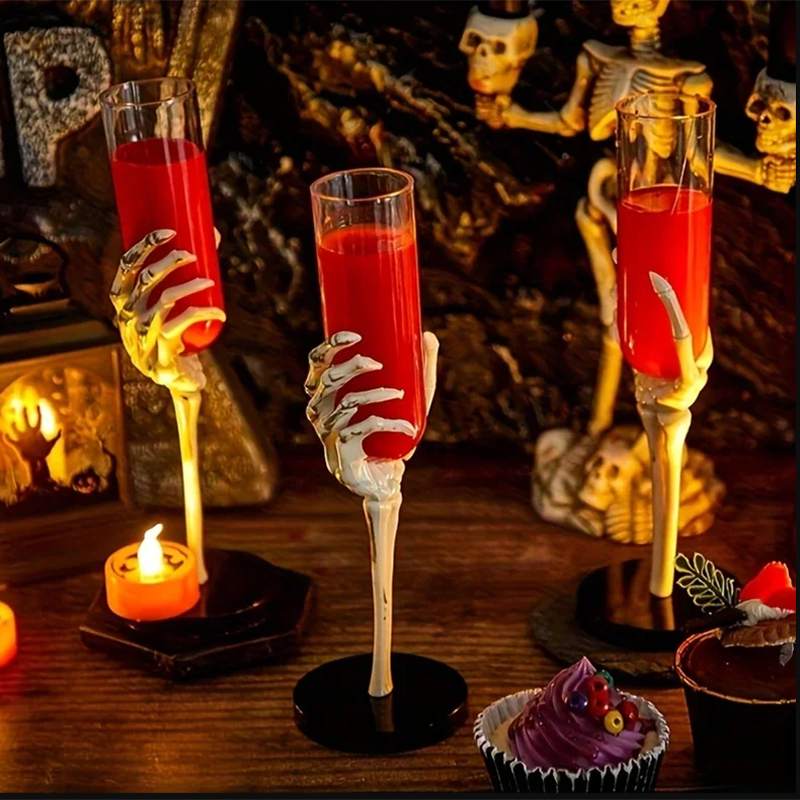 Skeleton Hand Champagne Flutes - Halloween Tableware | Inspire Uplift