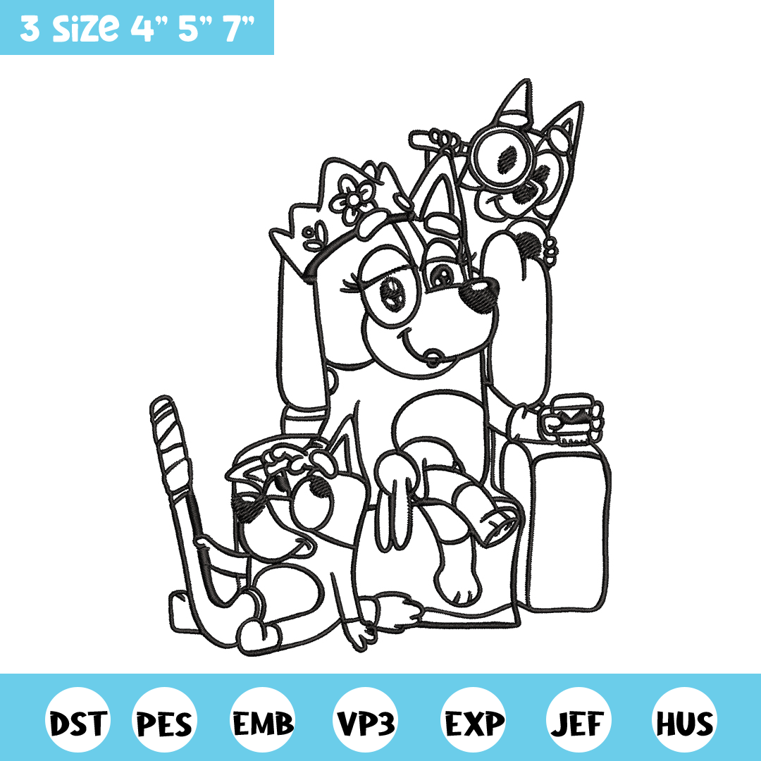 Mum bluey bingo Coloring Pages Embroidery, Bluey Embroidery, - Inspire ...