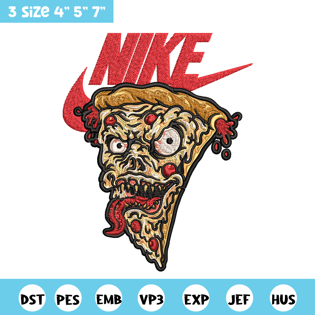 Scary Monster Pizza Nike Embroidery design, Monster Pizza Em | Inspire ...