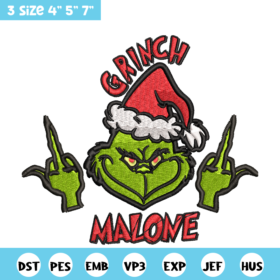 Grinch Middle Finger Embroidery design, Grinch christmas Emb - Inspire ...