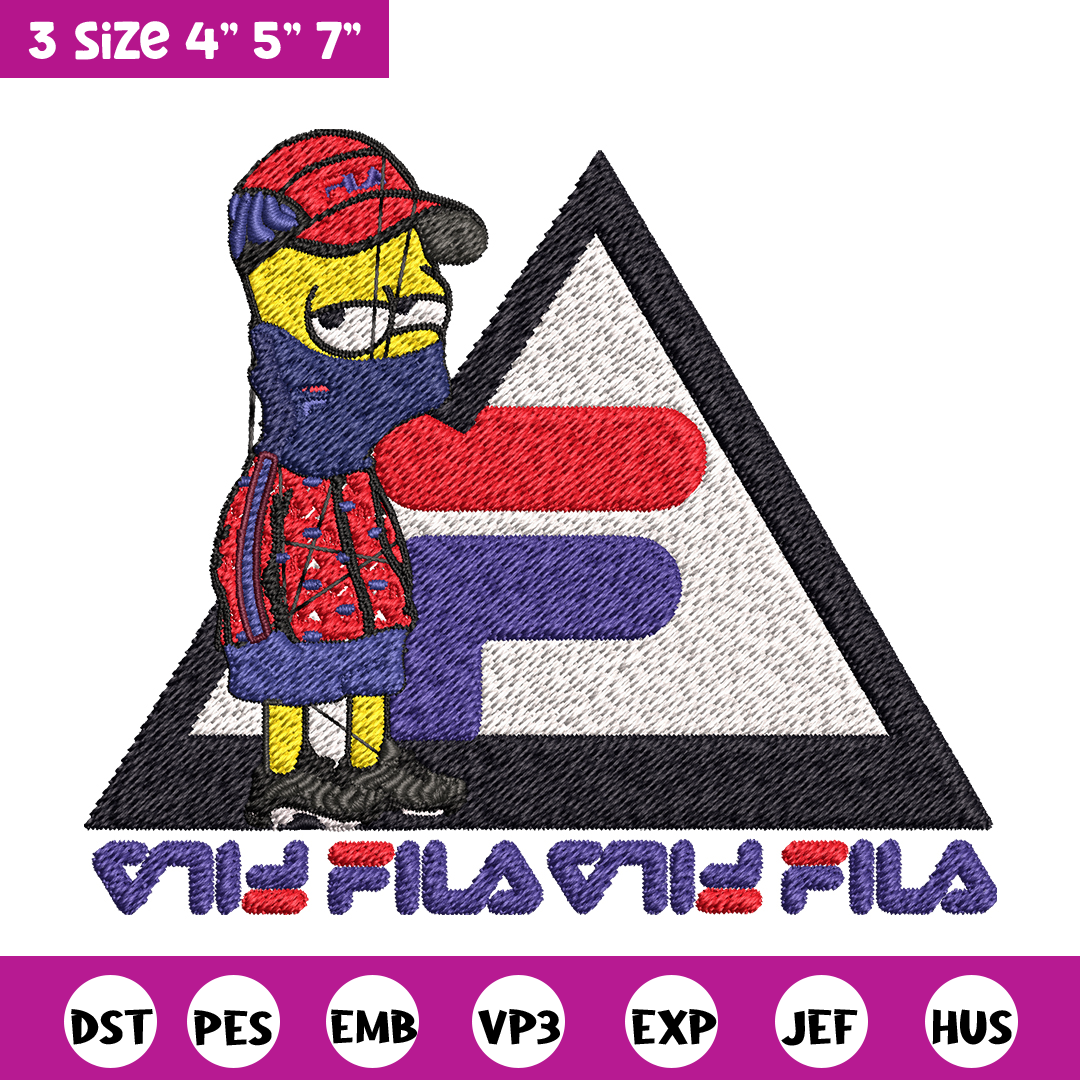 Bart Simpson Fila Embroidery design, Simpson Fila Embroidery | Inspire ...