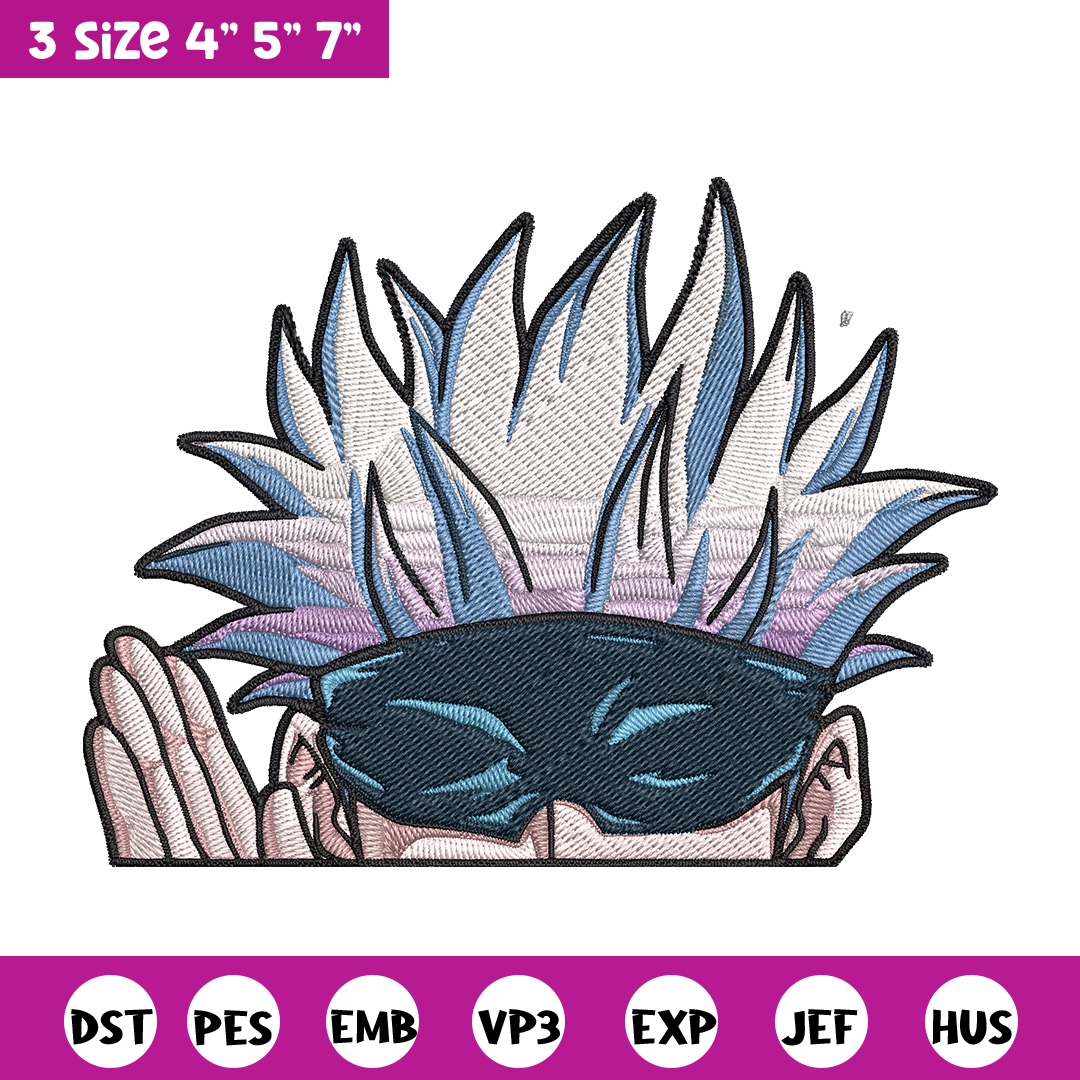 Gojo Peeker Embroidery Design, Jujutsu Embroidery, Embroider | Inspire ...