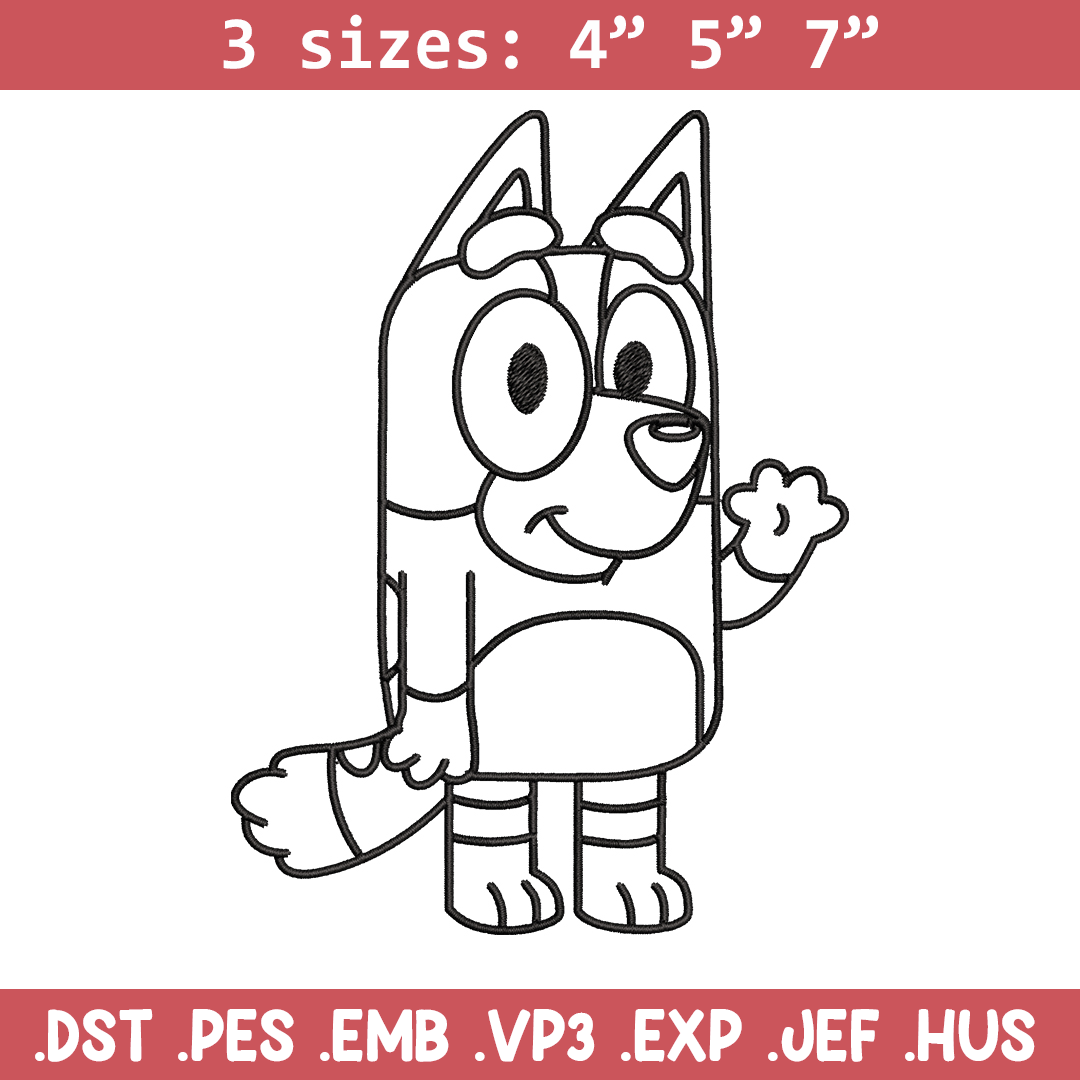 Dad Bluey Coloring Pages Embroidery, Bluey Embroidery, Embro | Inspire ...