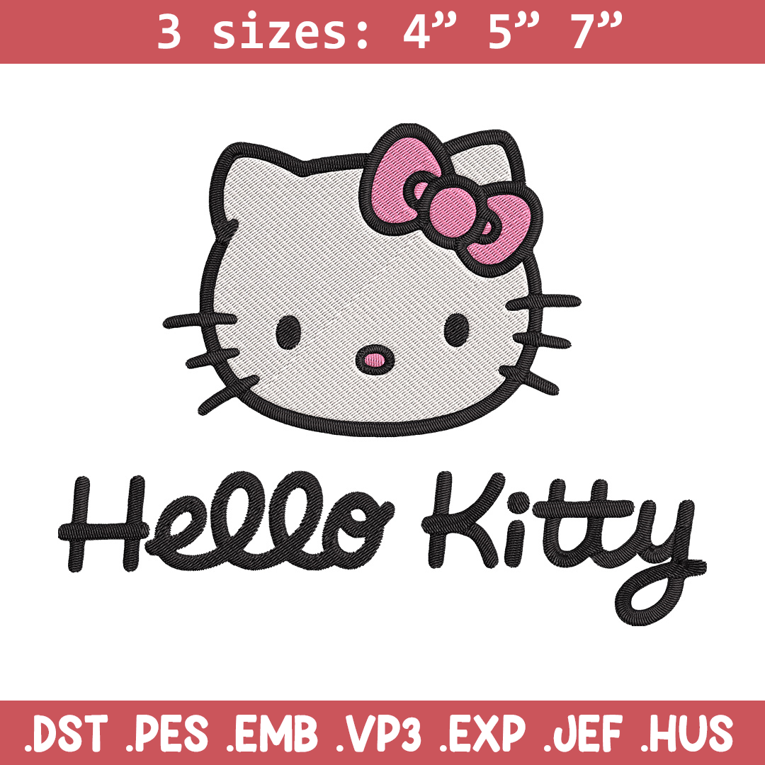 Hello Kitty logo Embroidery Design, Hello kitty Embroidery, | Inspire ...