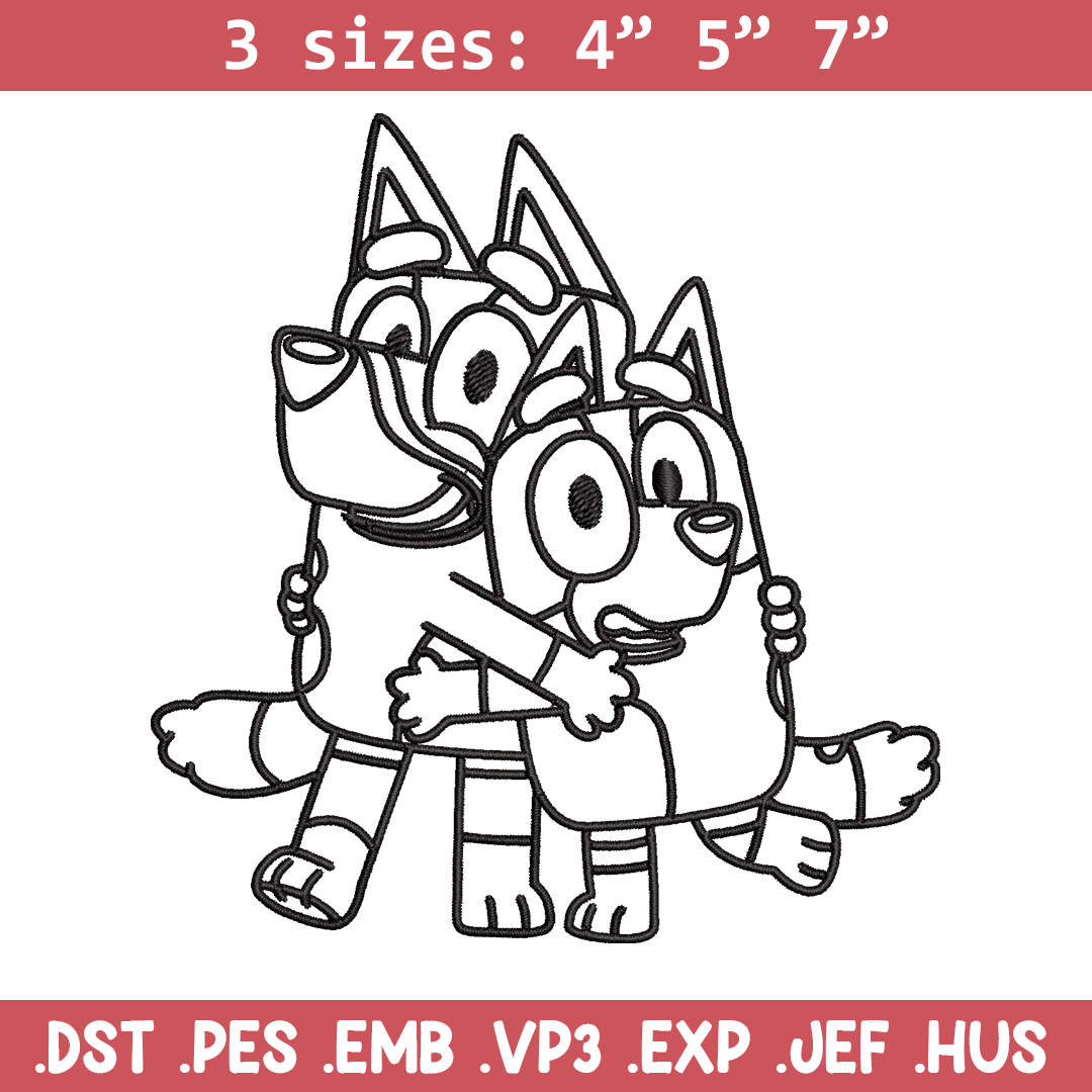 Mom and Dad Bluey Coloring Pages Embroidery, Bluey Embroider | Inspire ...