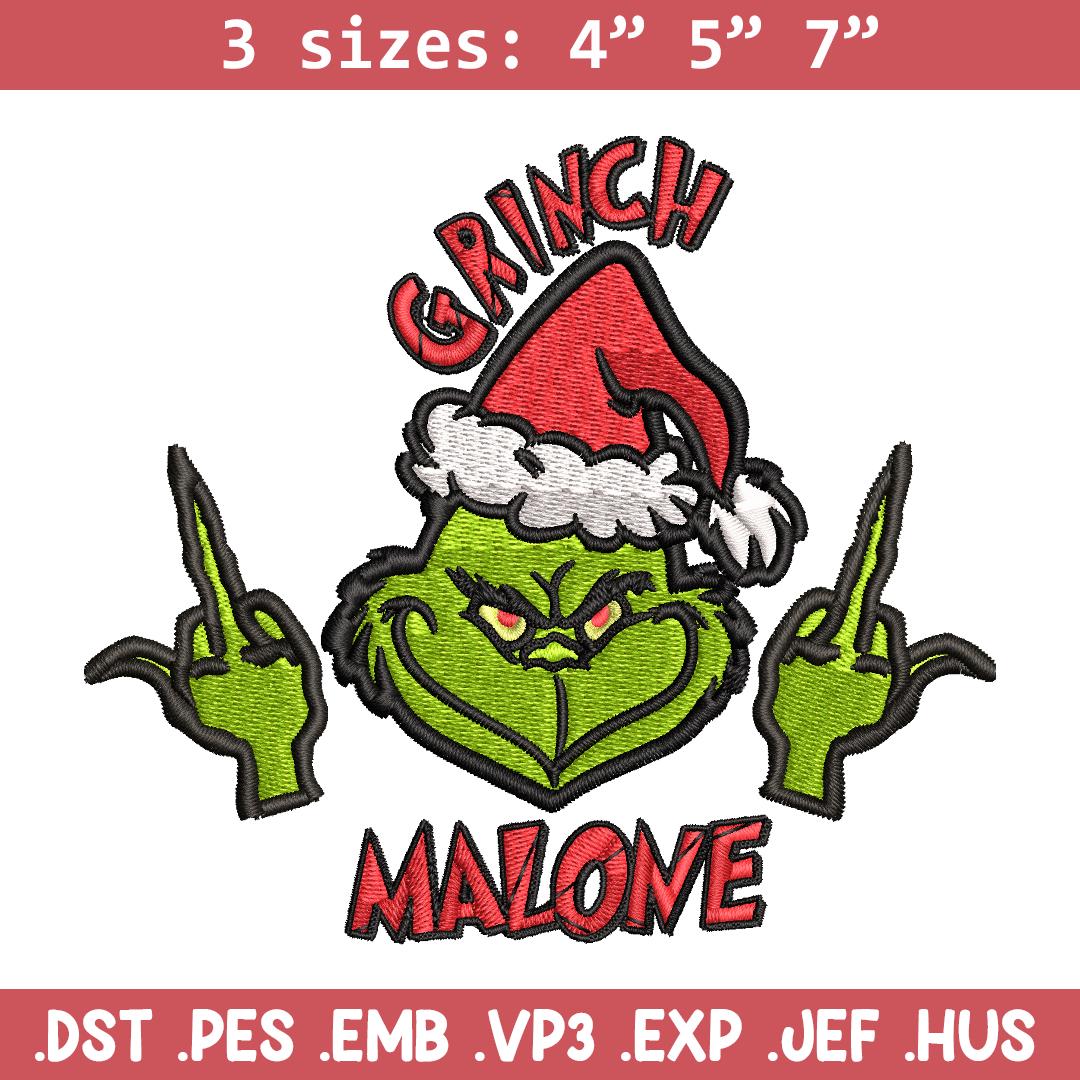 Grinch Middle Finger Embroidery design, Grinch christmas Emb | Inspire ...