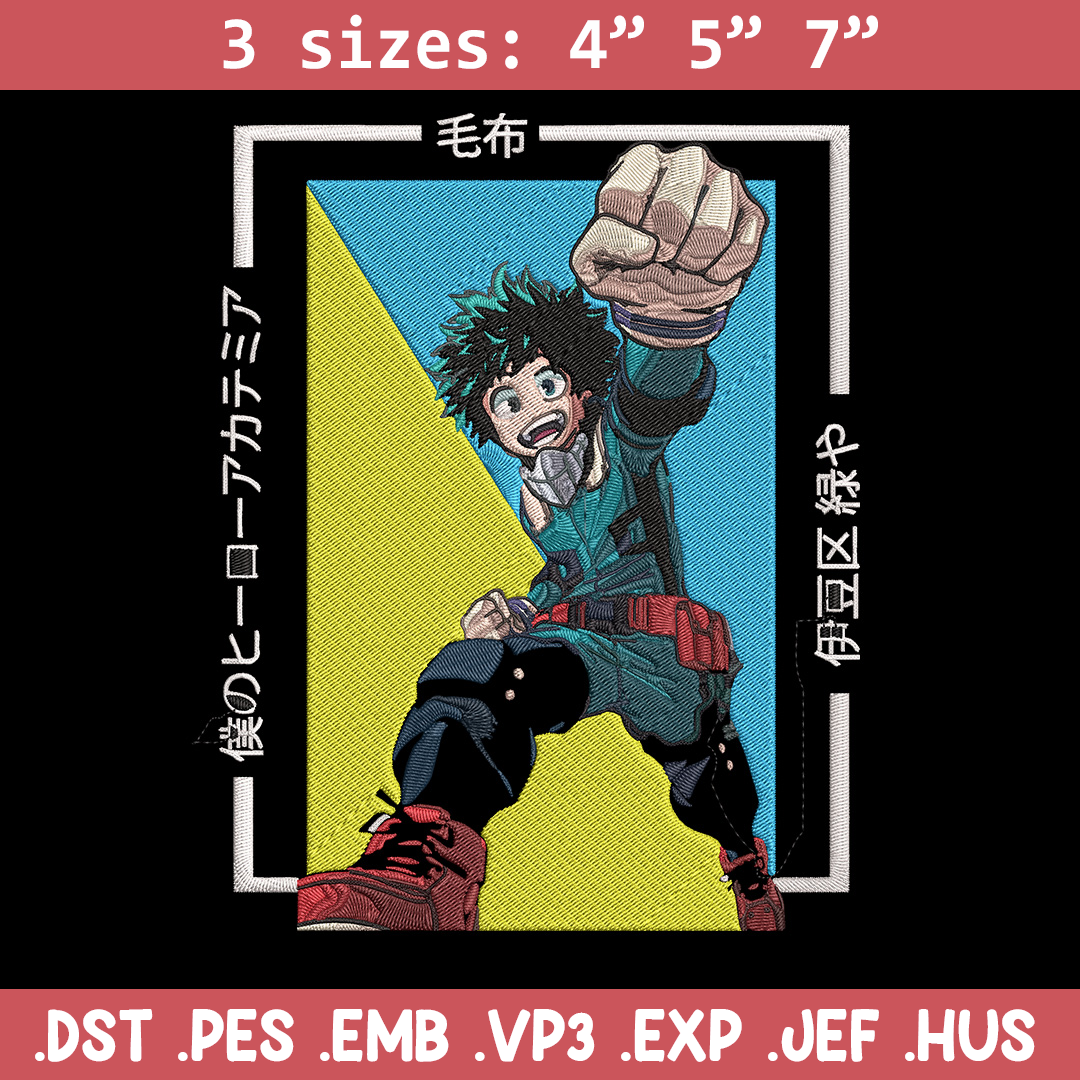 Deku poster Embroidery Design, Mha Embroidery, Embroidery Fi - Inspire Uplift