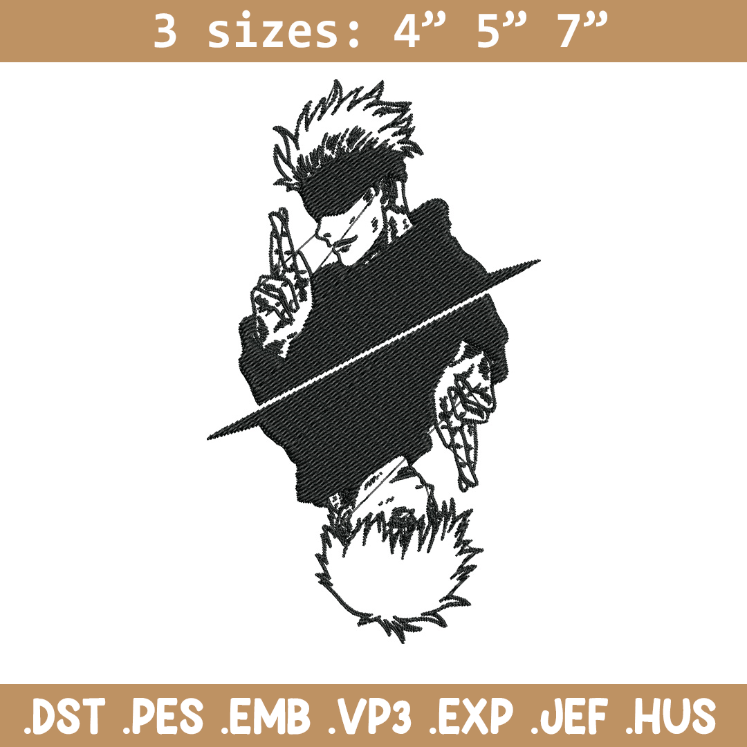 Gojo poster Embroidery Design, Jujutsu Embroidery, Embroider | Inspire ...