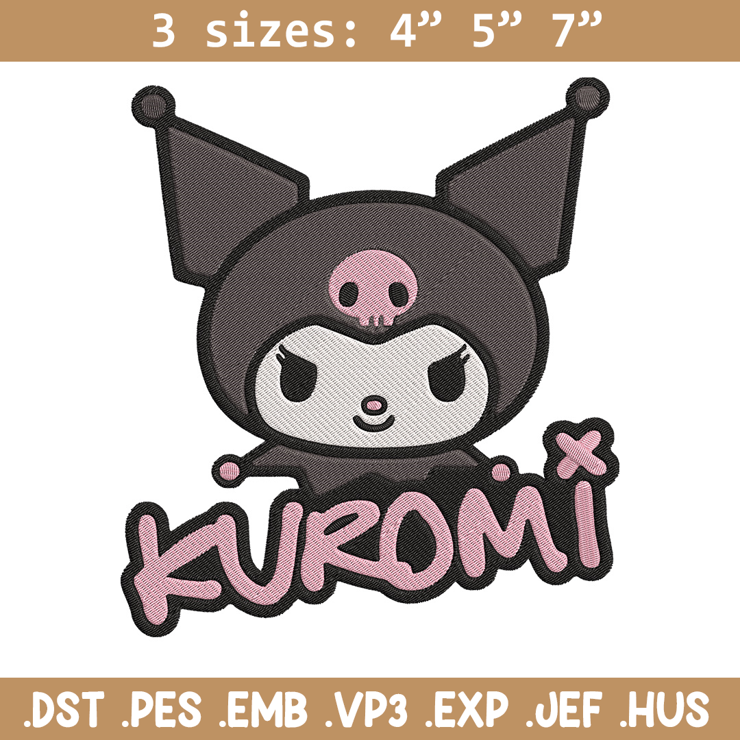 Kuromi logo Embroidery Design, Hello kitty Embroidery, Embro | Inspire ...