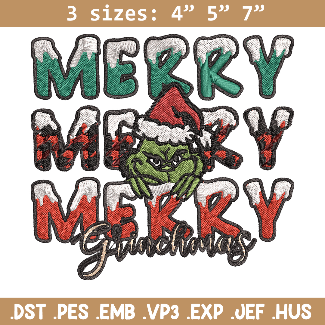 Merry Grinch logo Embroidery design, Grinch Christmas Embroi | Inspire ...