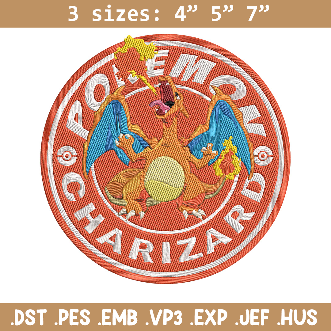 Charizard Embroidery Design, Pokemon Embroidery, Embroidery | Inspire ...
