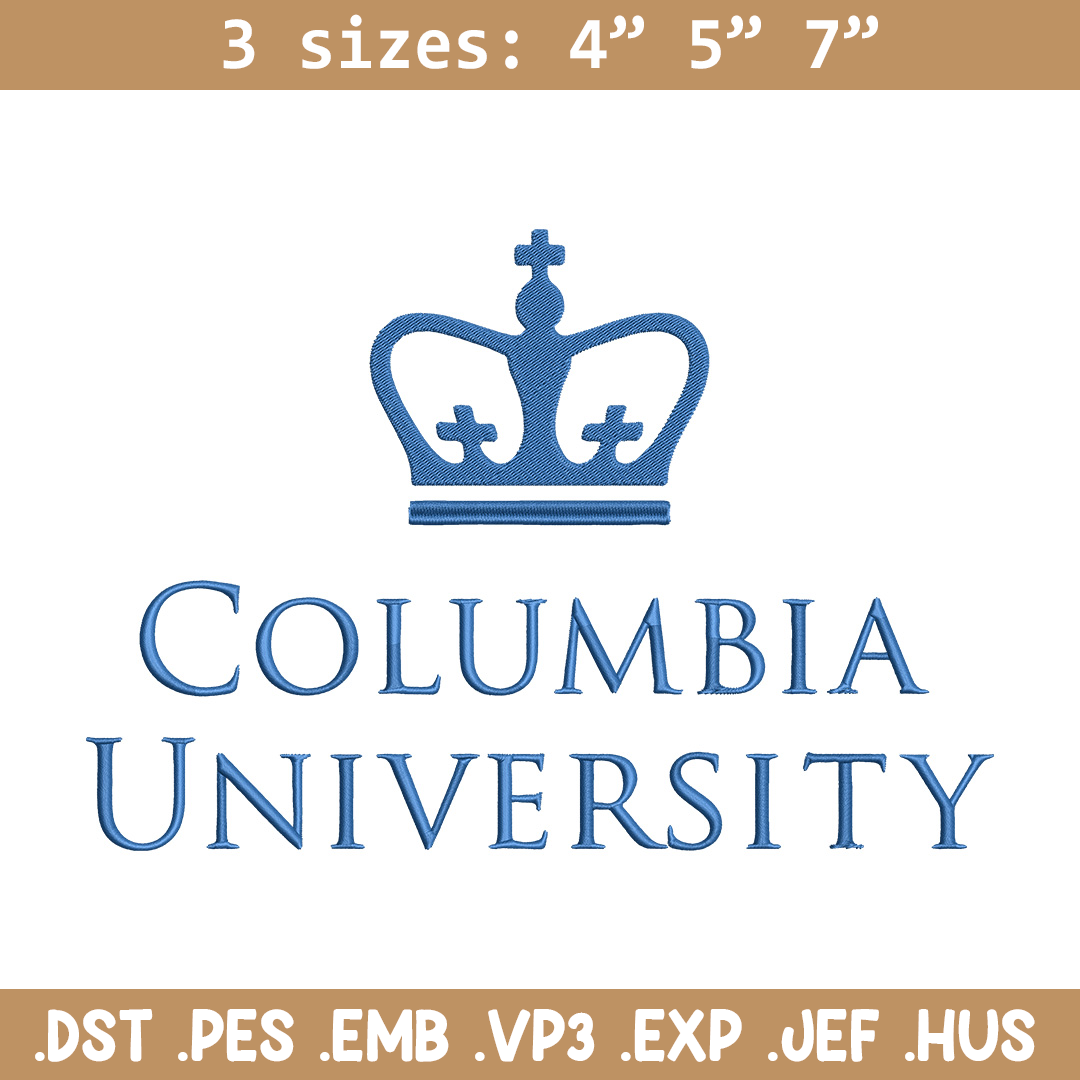 Columbia University logo embroidery design, Sport embroidery - Inspire ...