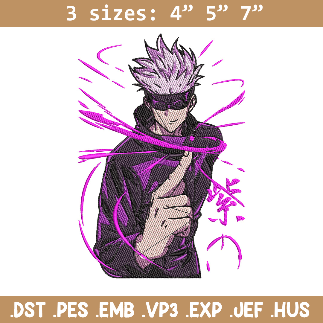Gojo poster Embroidery Design, Jujutsu Embroidery, Embroider | Inspire ...