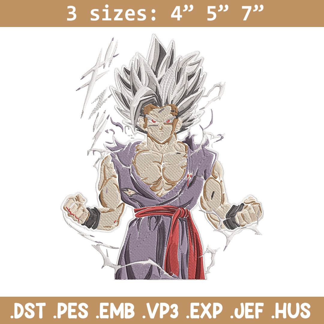 Goku Ultra form Embroidery Design, Dragonball Embroidery, Em - Inspire ...