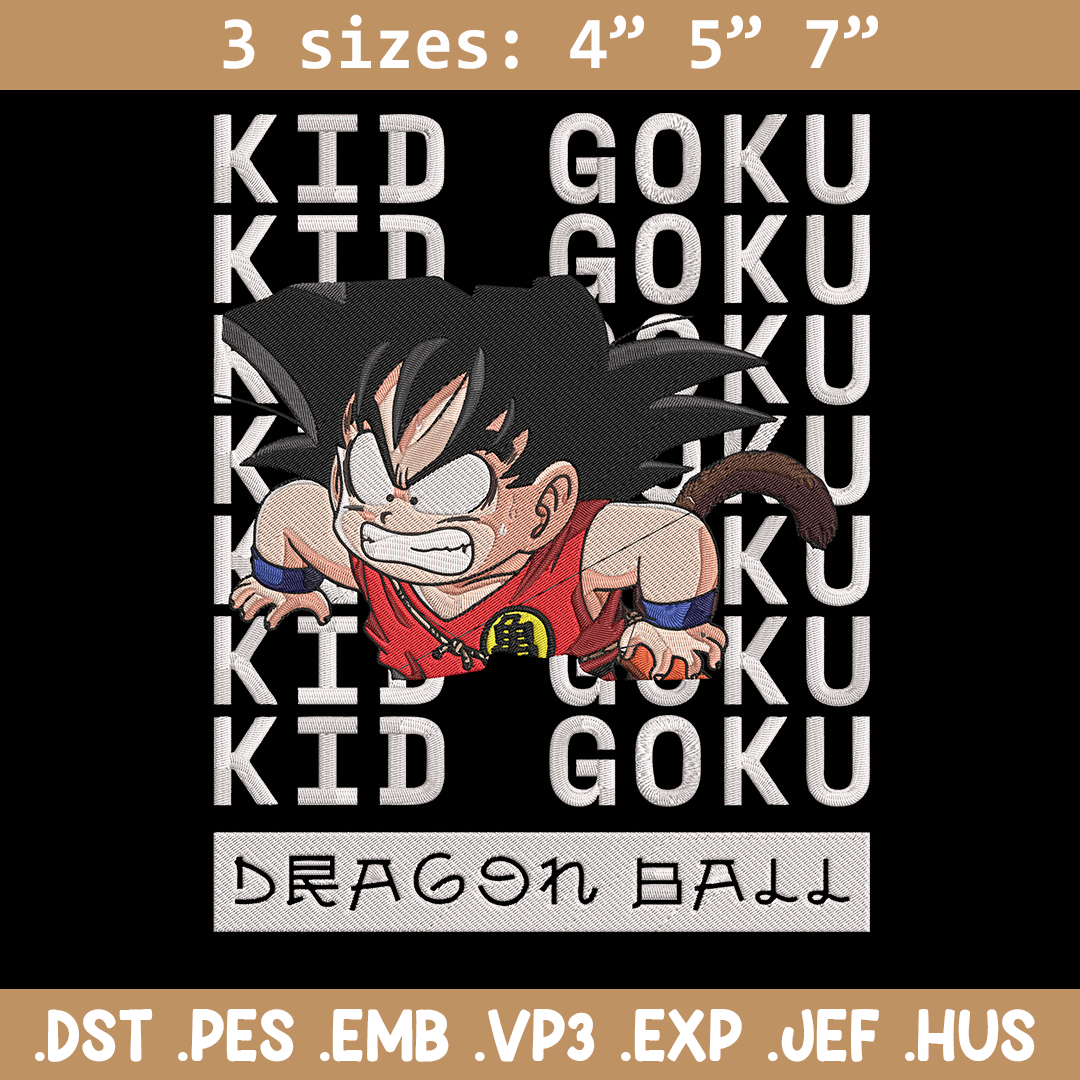 Kid goku Embroidery Design, Dragonball Embroidery, Embroider - Inspire ...