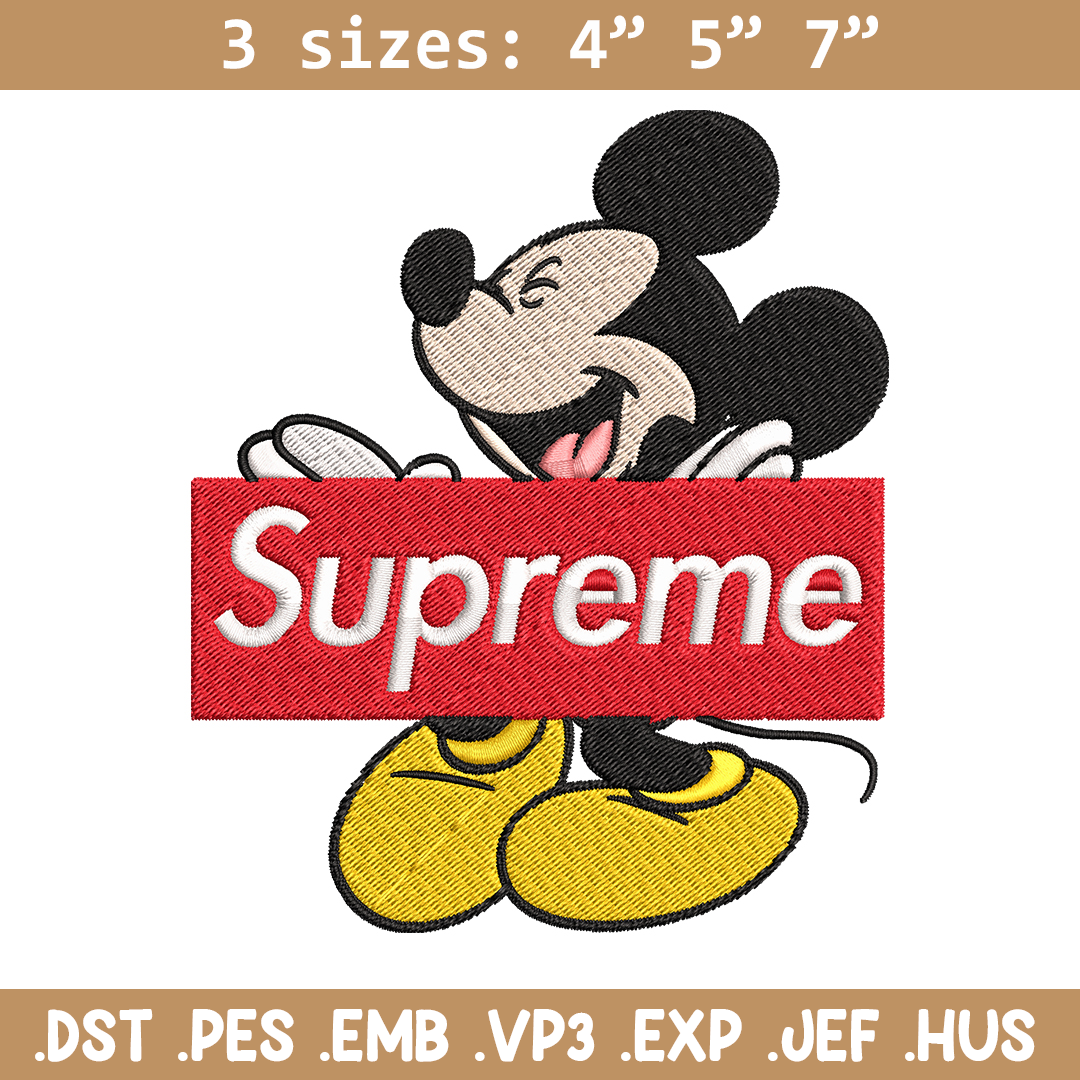 Mickey Mouse Supreme Embroidery design, Disney Embroidery, D | Inspire ...