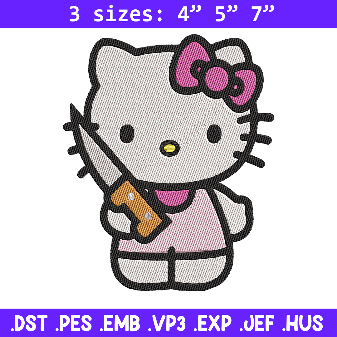 Hello Kitty Knife Embroidery Design Hello Kitty Embroidery Inspire Uplift