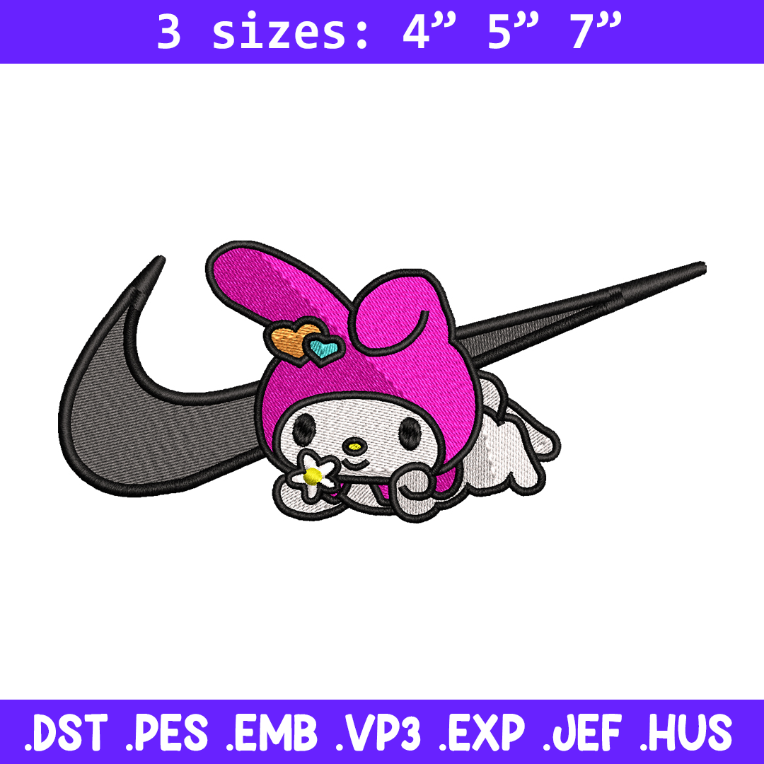 Kuromi Nike embroidery design, Hello kitty embroidery, Nike - Inspire ...