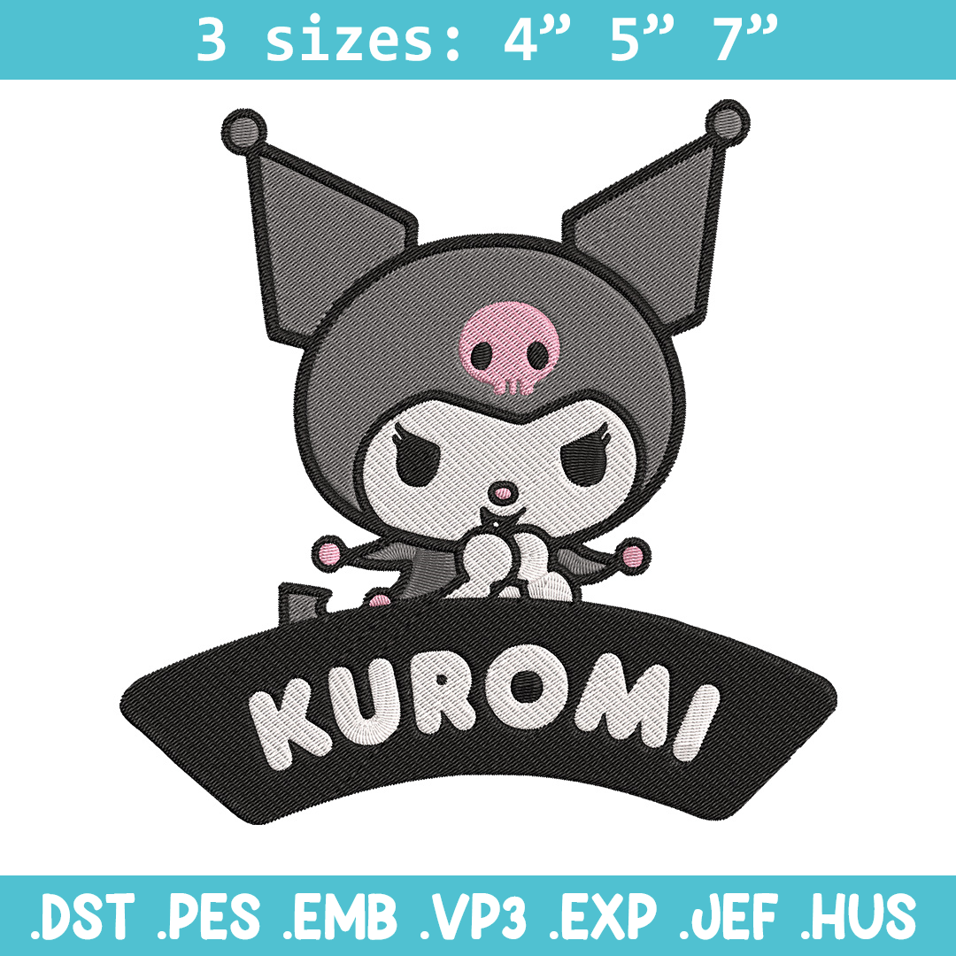 Kuromi logo Embroidery Design, Hello kitty Embroidery, Embro | Inspire ...