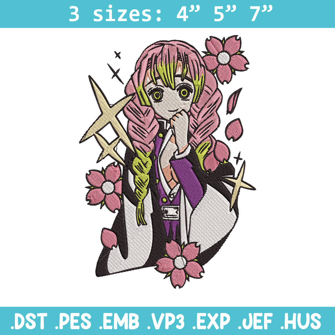 Mitsuri Embroidery Design, Demon slayer Embroidery, Embroide - Inspire ...
