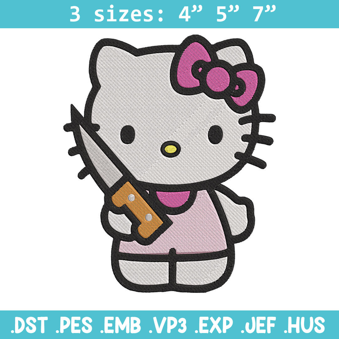Hello kitty knife Embroidery Design, Hello kitty Embroidery, | Inspire ...