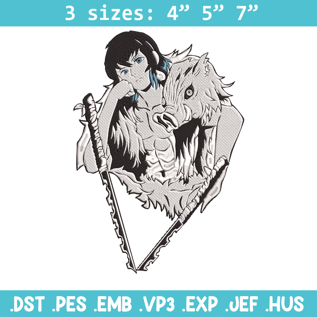 Inosuke poster Embroidery Design,Demon slayer Embroidery, Em | Inspire ...