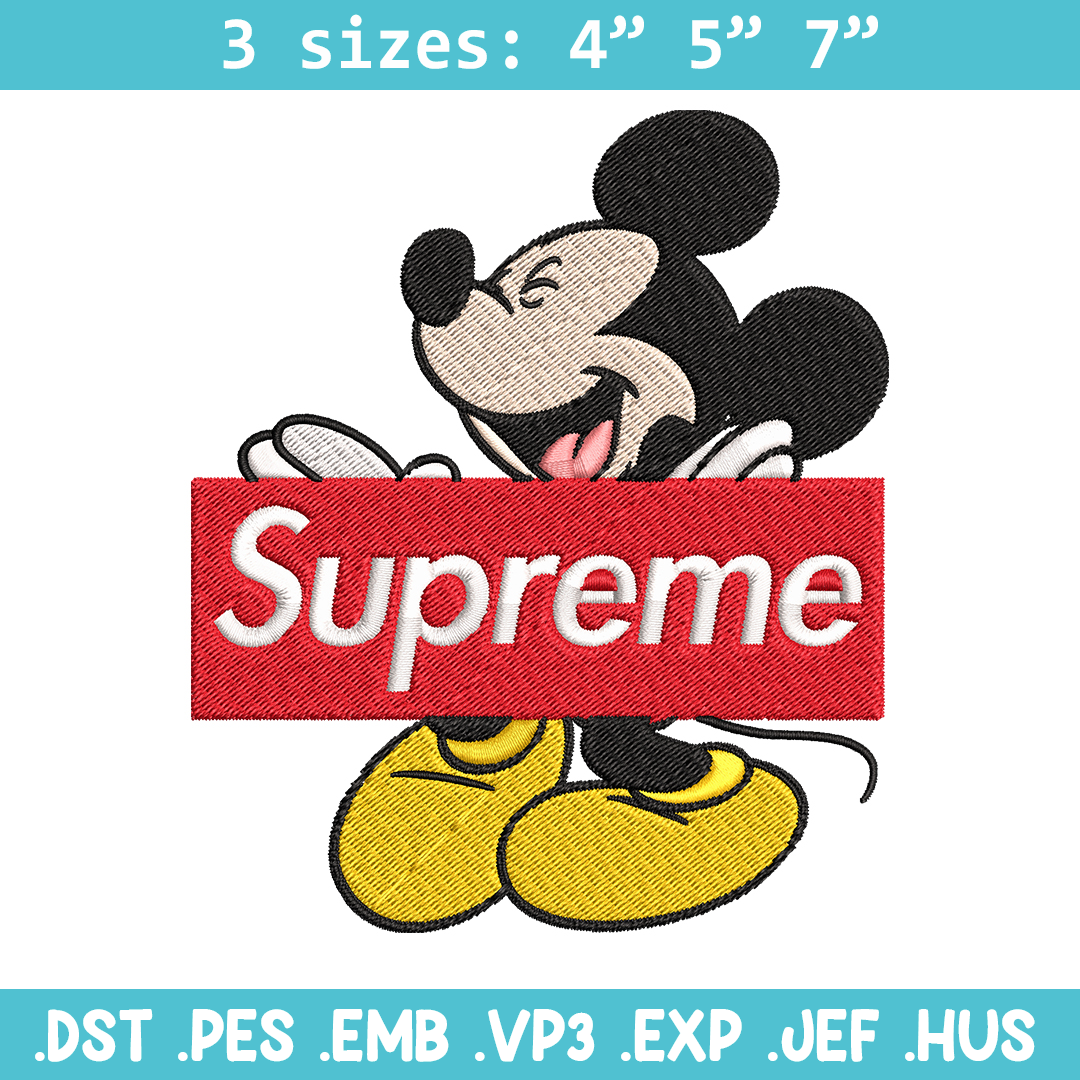 Mickey Mouse Supreme Embroidery design, Disney Embroidery, D | Inspire ...