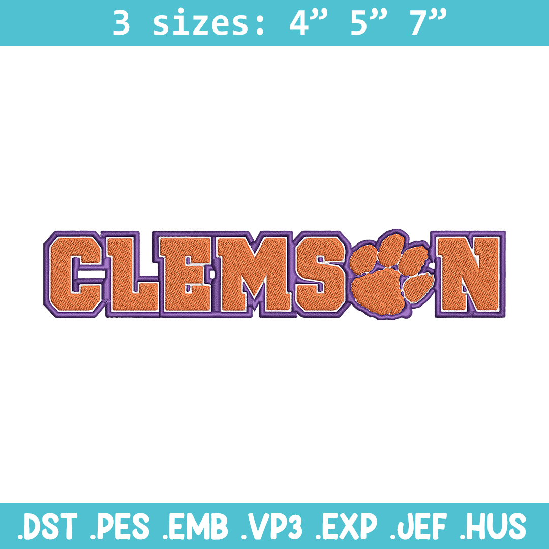 Clemson University logo embroidery design,NCAA embroidery, S | Inspire ...