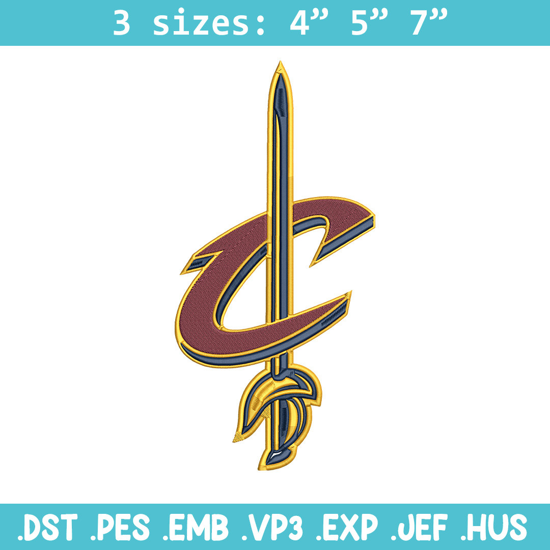 Cleveland Cavaliers logo embroidery design, NBA embroidery, | Inspire ...