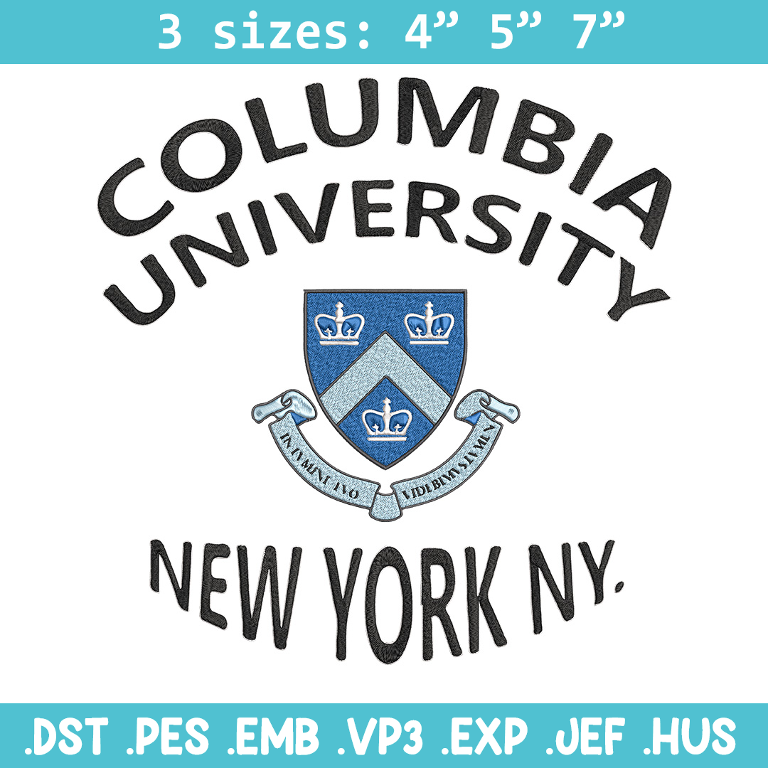 Columbia University logo embroidery design, NCAA embroidery, - Inspire ...