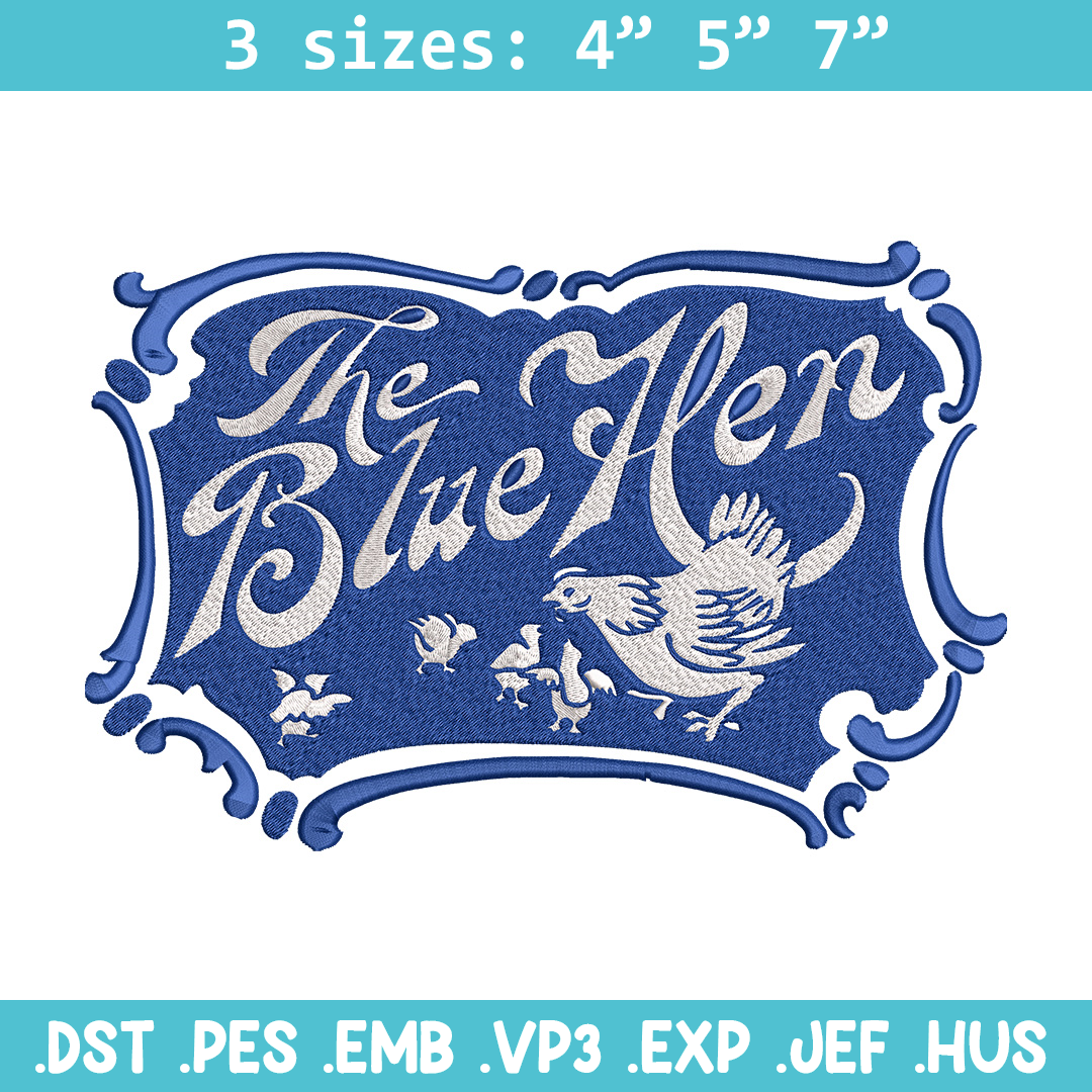 Delaware Blue Hens logo embroidery design, NCAA embroidery, | Inspire ...