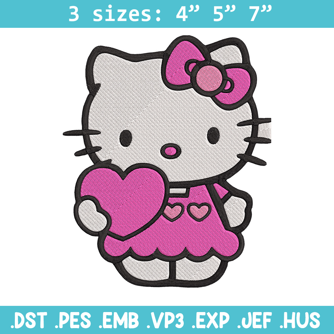 Hello kitty heart Embroidery Design, Hello kitty Embroidery, - Inspire ...