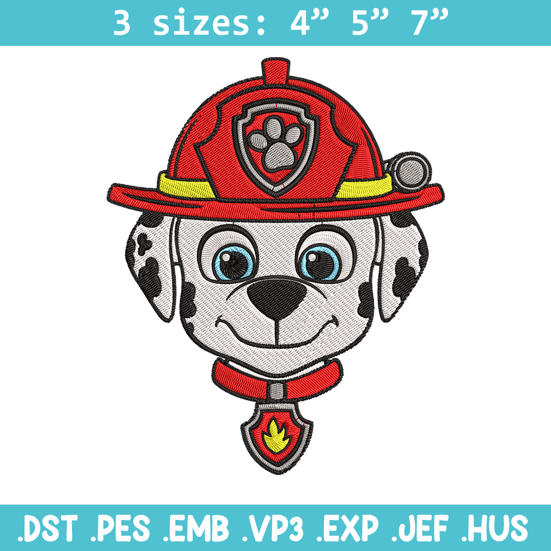 Marshall dog Embroidery Design, Paw patrol Embroidery, Embro | Inspire ...