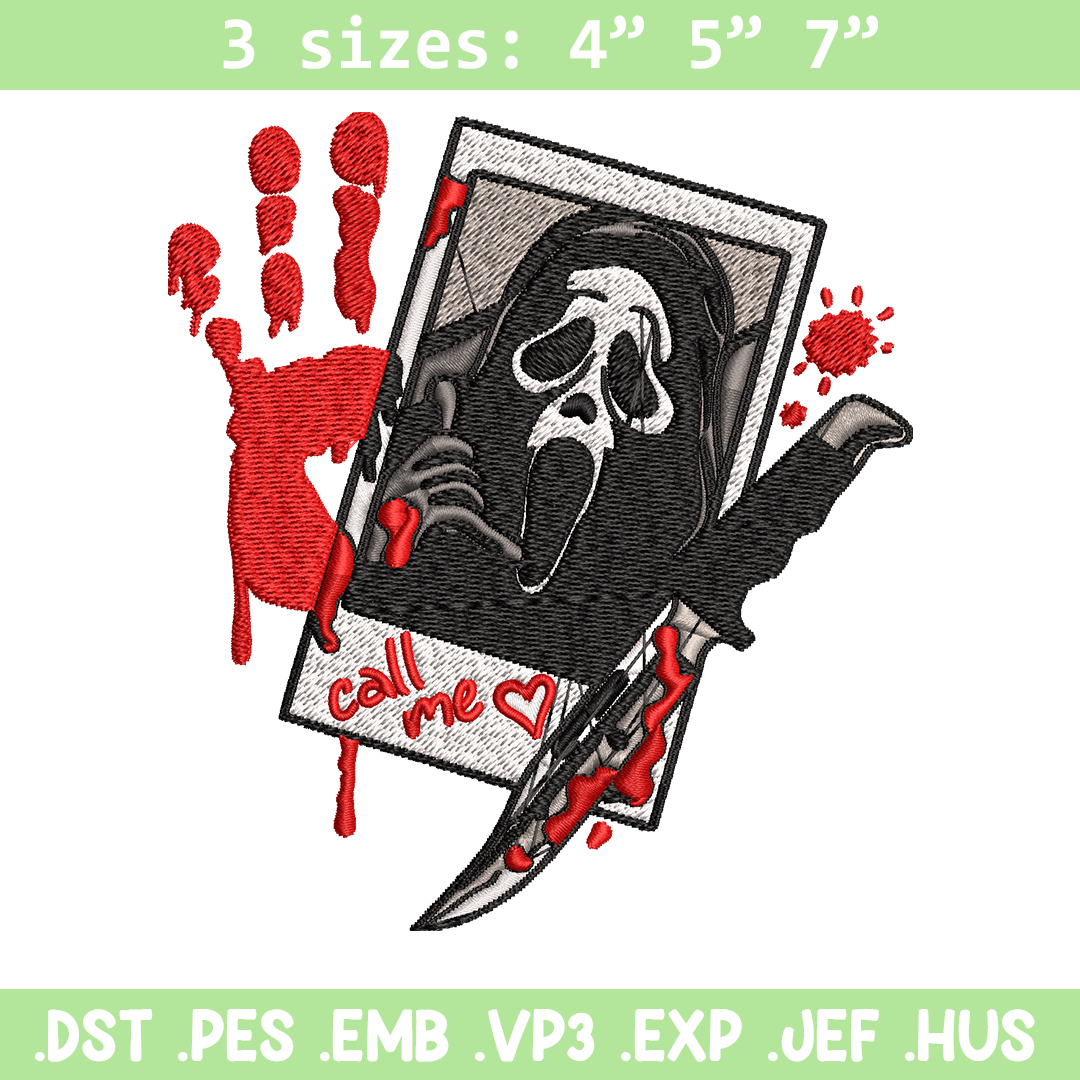 Ghost face Embroidery design, Ghost face horror Embroidery, | Inspire ...