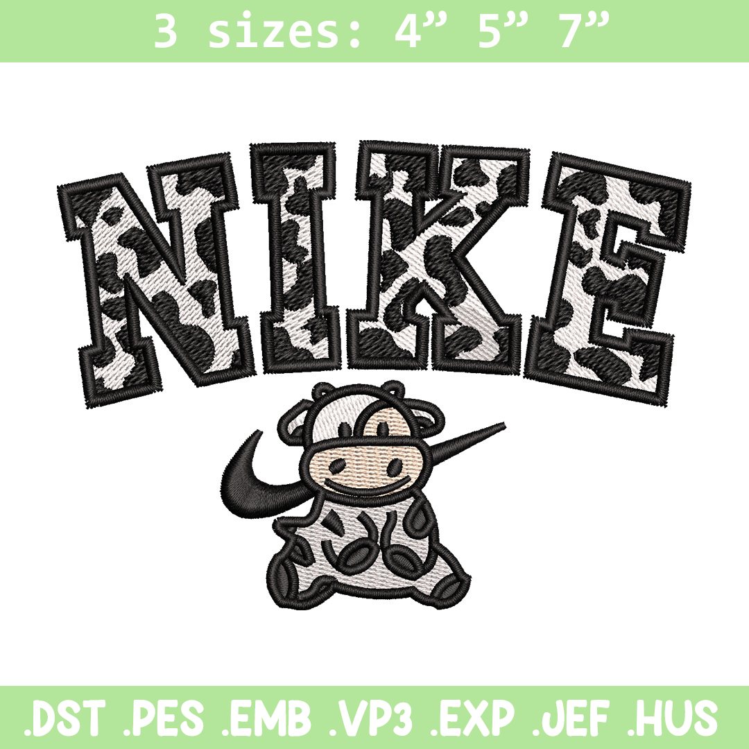 Dairy cow x nike embroidery design, Cow embroidery, Nike des | Inspire ...