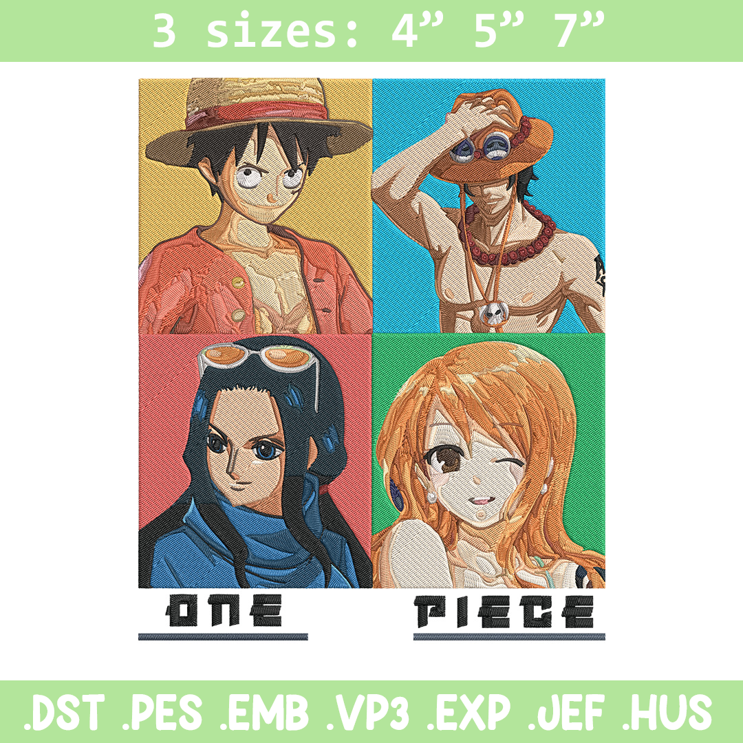 Luffy friends Embroidery Design, One piece Embroidery, Embro | Inspire ...
