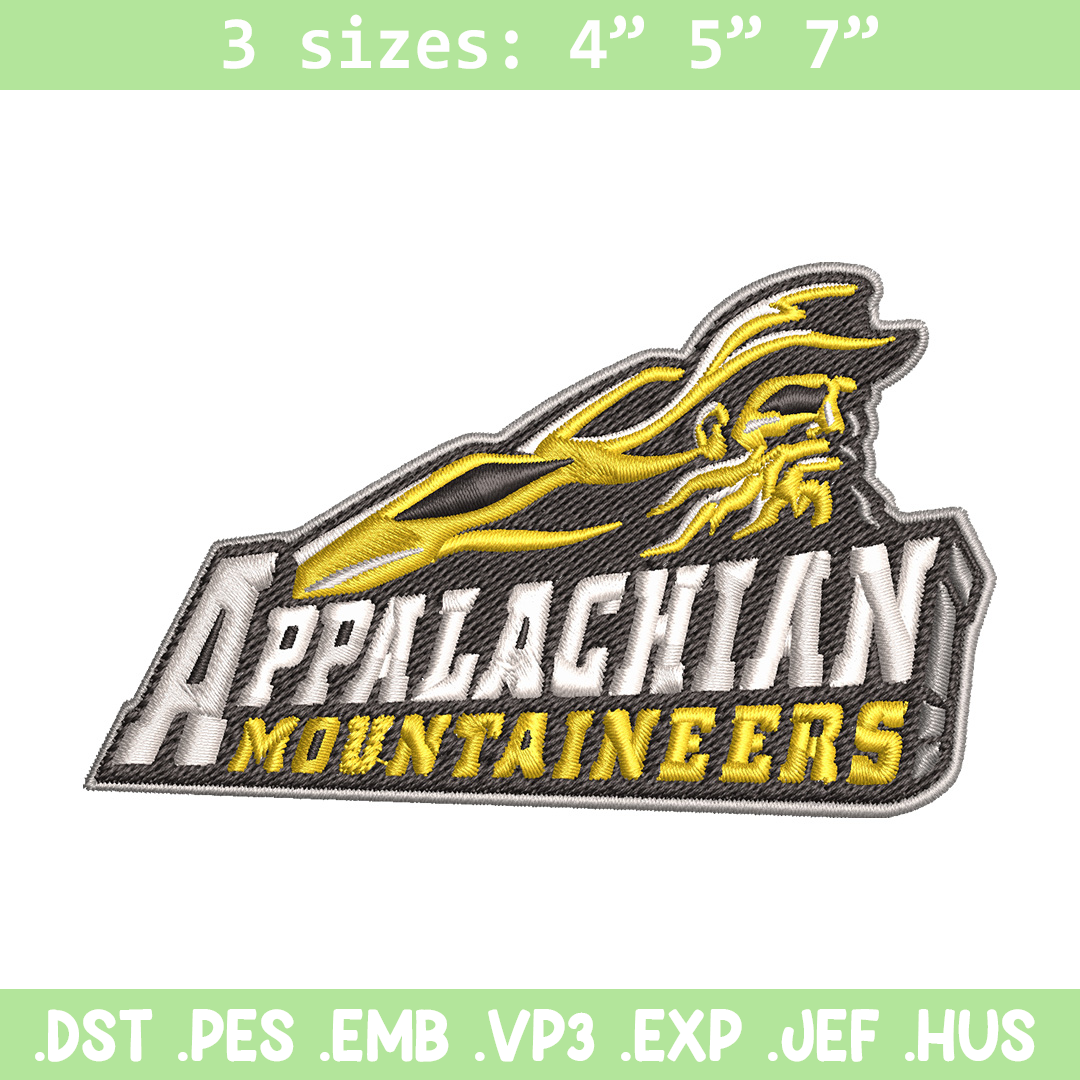 Appalachian State logo embroidery design, NCAA embroidery, S | Inspire ...